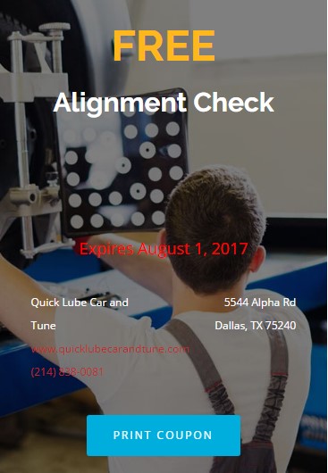 FREE Alignment Check | Specials | Quick Lube Car and Tune